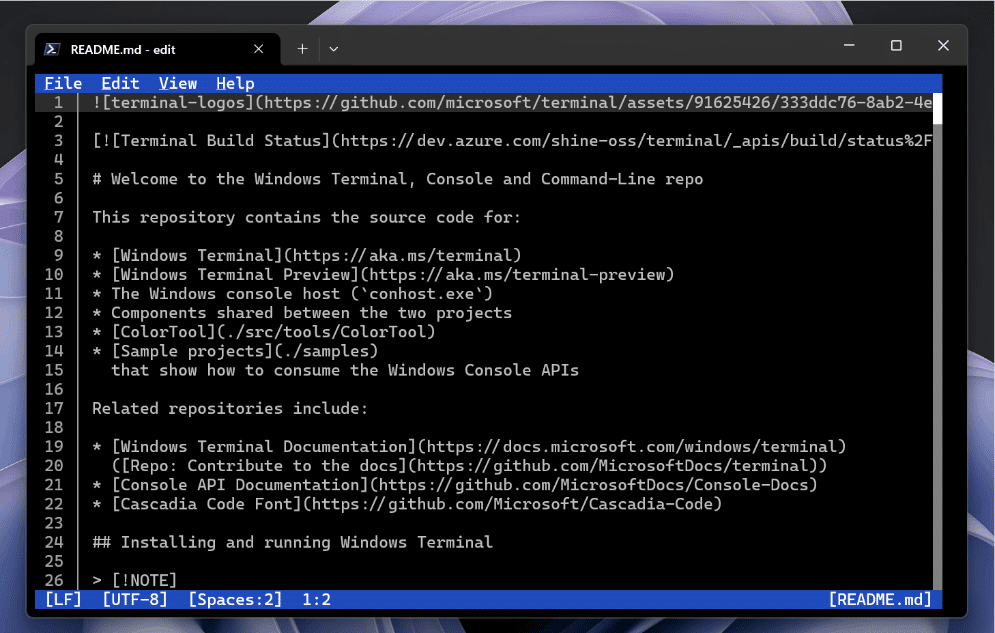 Edit: Microsoft’s Tiny Text Editor Sneaks into the Terminal - DIGITAL ...